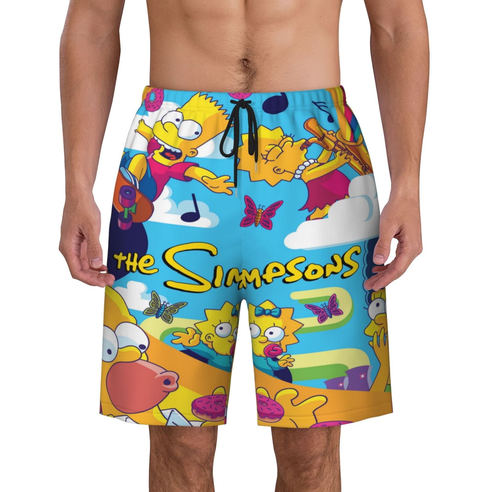The Simpsons Mens Swim Trunks Quick Dry Swim Shorts Mesh Lining Bathing ...