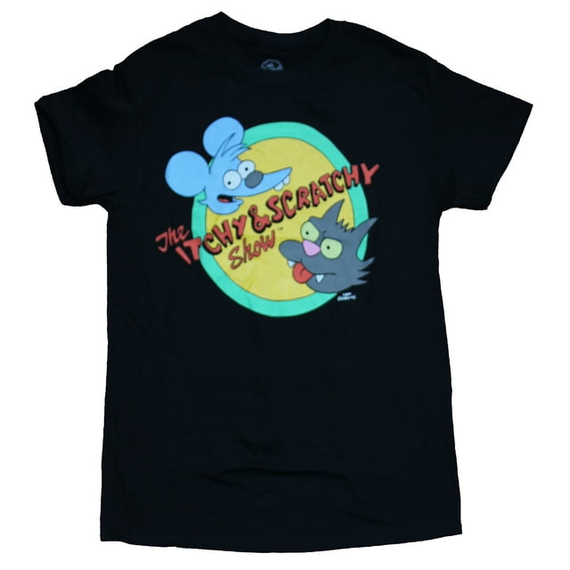 The Simpsons Mens T-Shirt - Itchy & Scratchy Cartoon Logo (Large ...