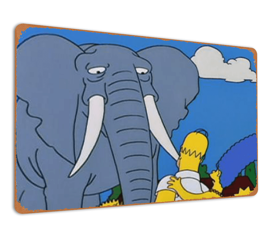 The Simpsons Metal Plaque Poster Vintage Bart Simpson's Elephant Retro ...