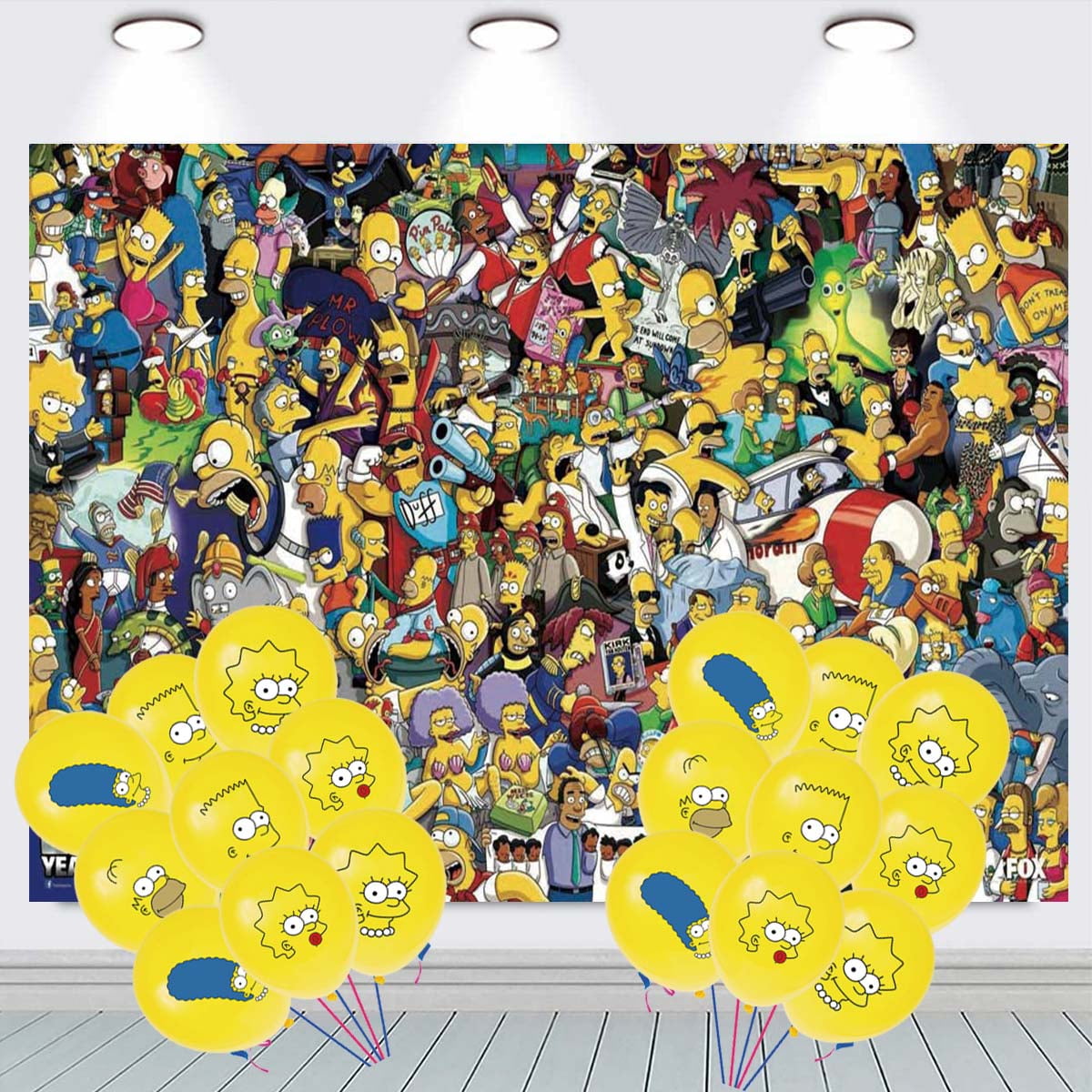 The Simpsons Party Decorations Backdrop Banner Balloons Taspestry Wall ...