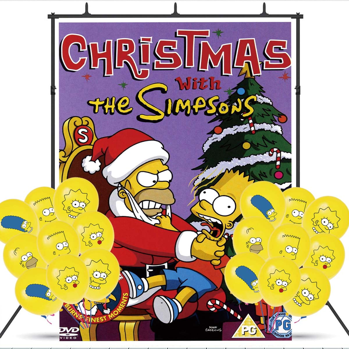 The Simpsons Party Decorations Backdrop Banner Balloons Taspestry Wall ...