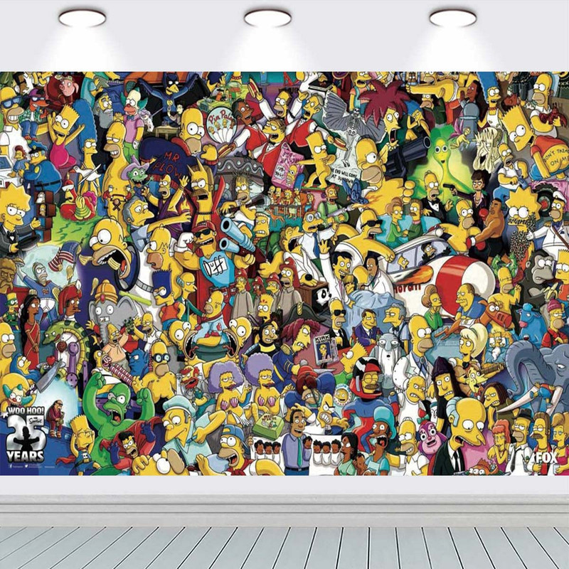The Simpsons Party Supplies Backdrop Banner Poster Birthday Decorations ...