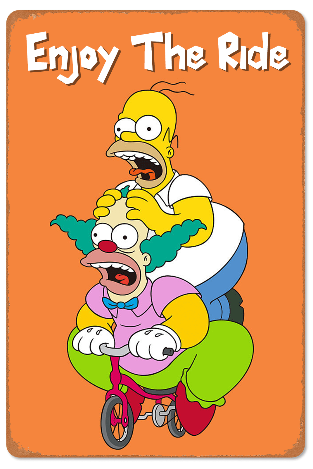 The Simpsons Riding Metal Plaque Poster Enjoy The Ride Vintage Retro ...