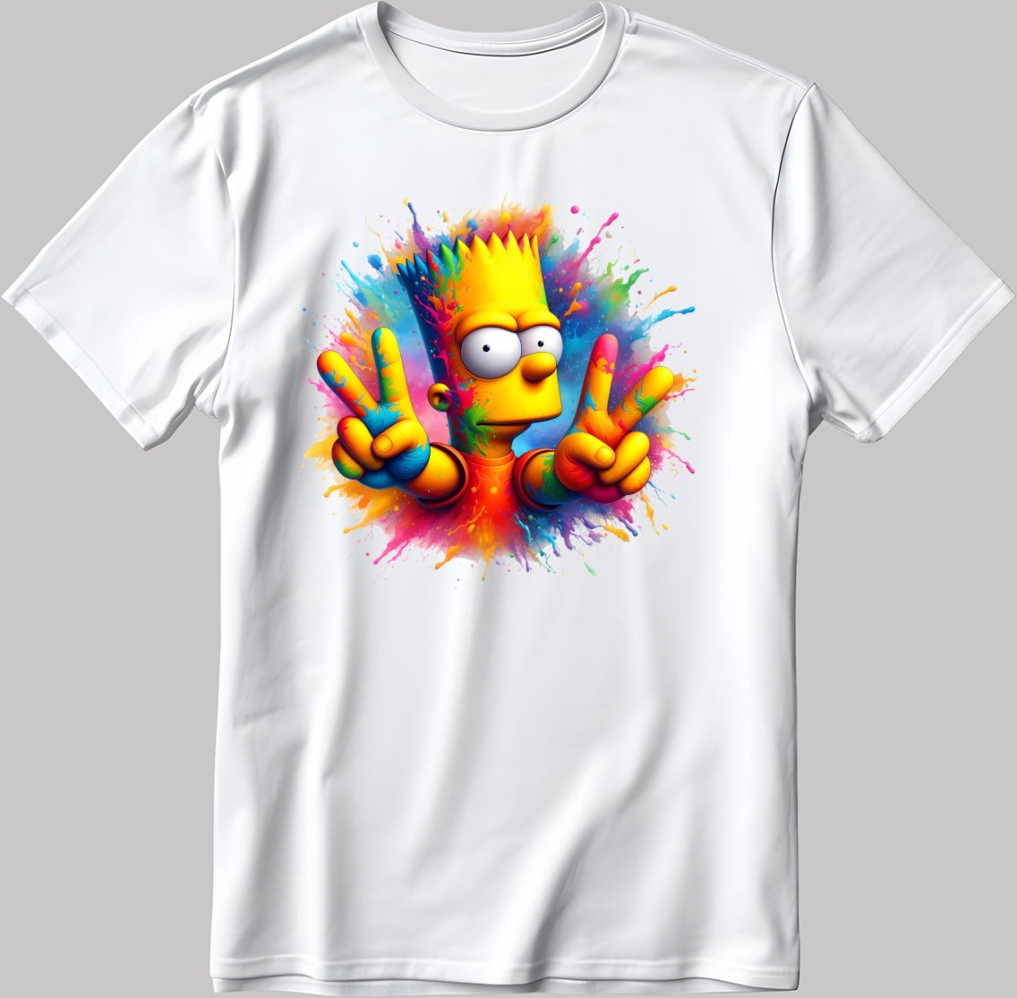 The Simpsons, Simpson Characters Short Sleeve White-Black Men's / Women ...