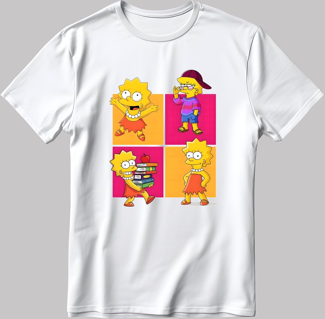 The Simpsons, Simpson Characters Short Sleeve White-Black Men's / Women ...