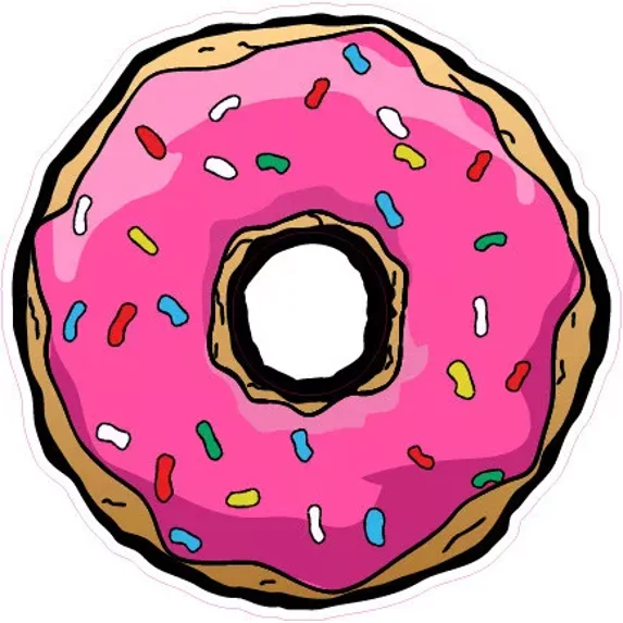 The Simpsons Sprinkled Donut Sticker Window Decal Phone Decal Water ...