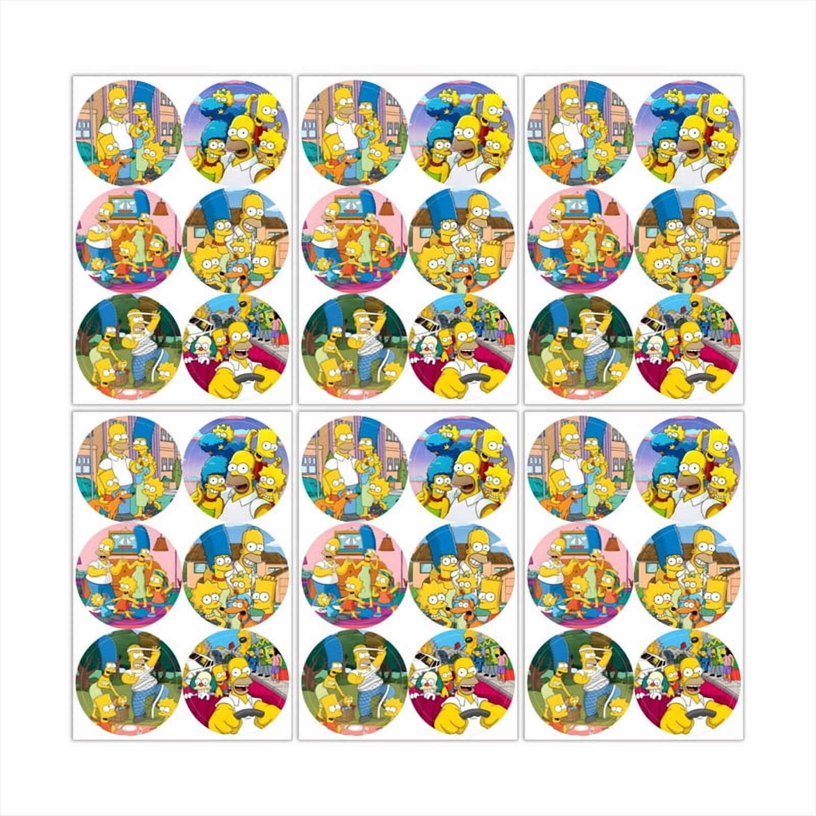 The Simpsons Stickers Labels Birthday Party Favors Thank You Themed ...