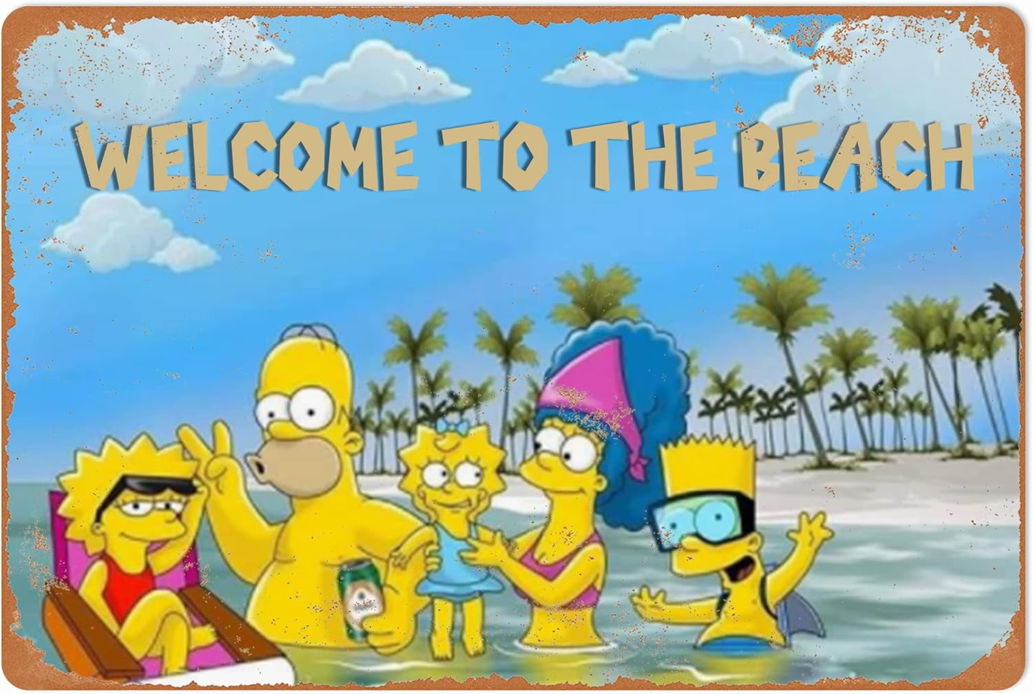 The Simpsons Swimming Jigsaw Puzzles 35 Pieces For Adults -Beach Poster ...