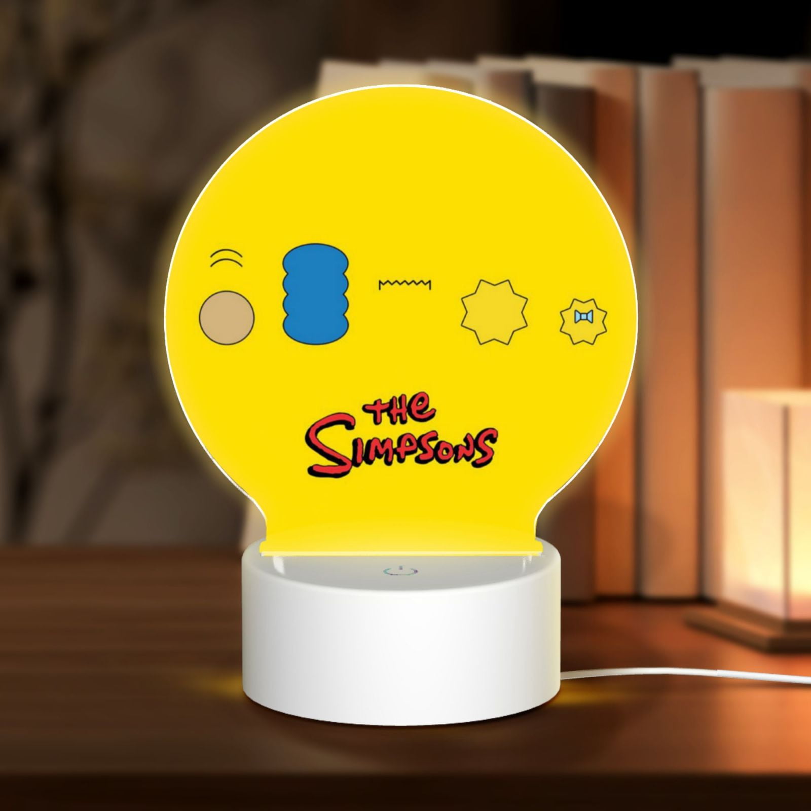 The Simpsons Symbol Round Acrylic Night Light USB Cable LED Lamp Base ...