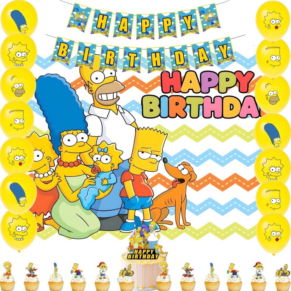 The Simpsons Theme Cartoon style Birthday Decoration Kits，Party ...