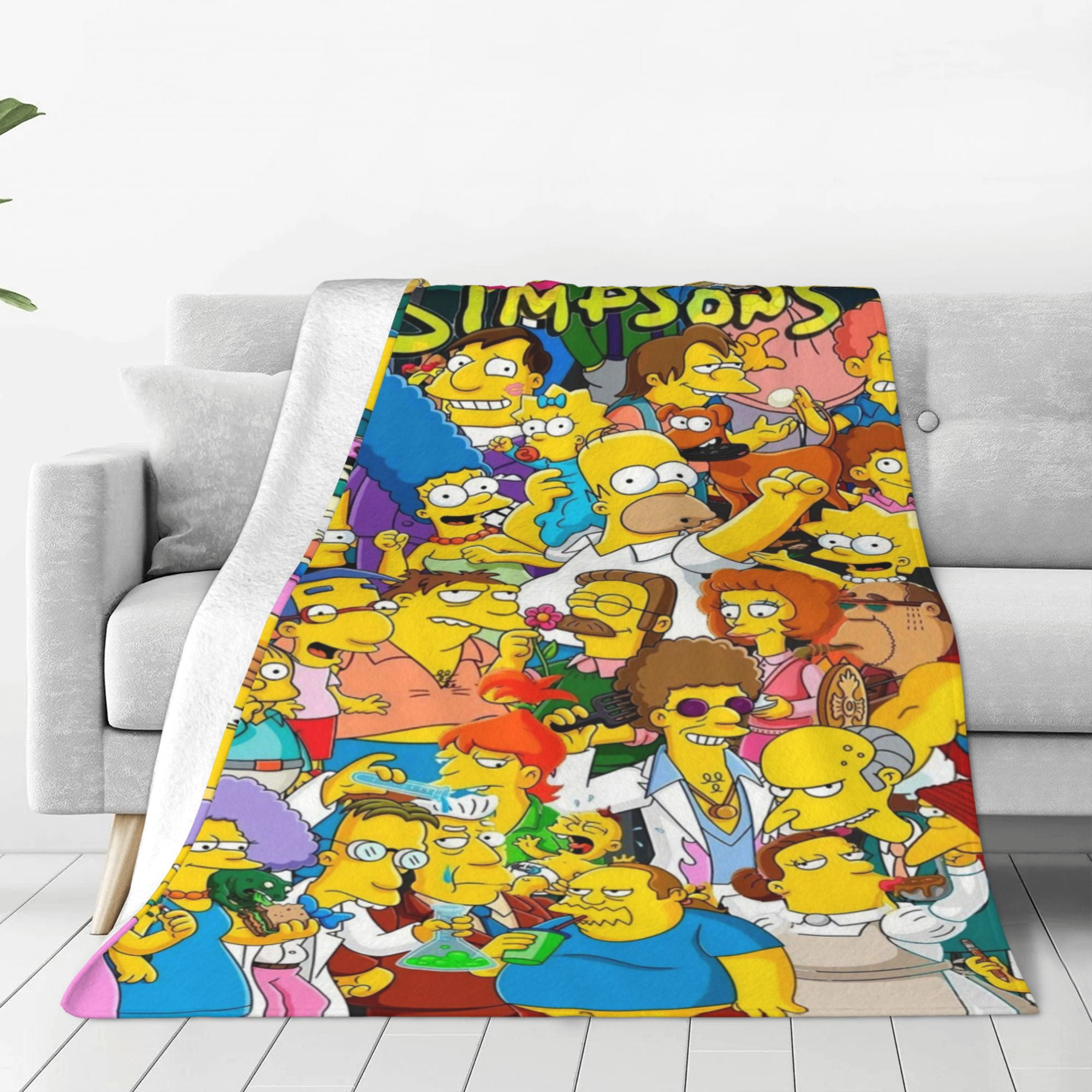 The Simpsons Throw Blanket Soft Plush Travel Blanket For Bedroom Living ...