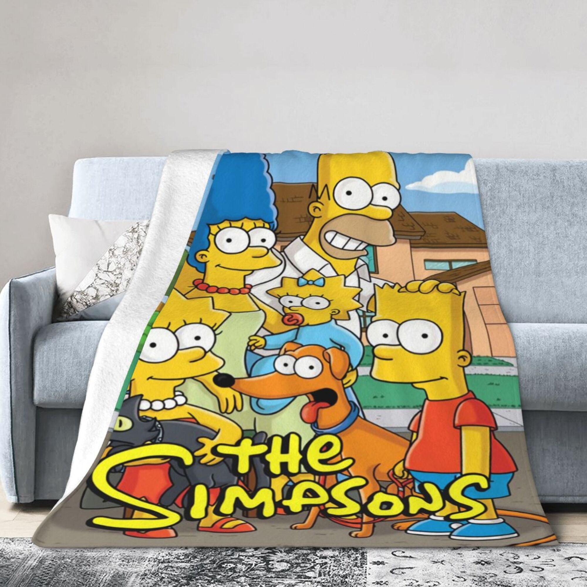The Simpsons Throw Blankets Plush Travel Blankets Bedroom Living Room ...