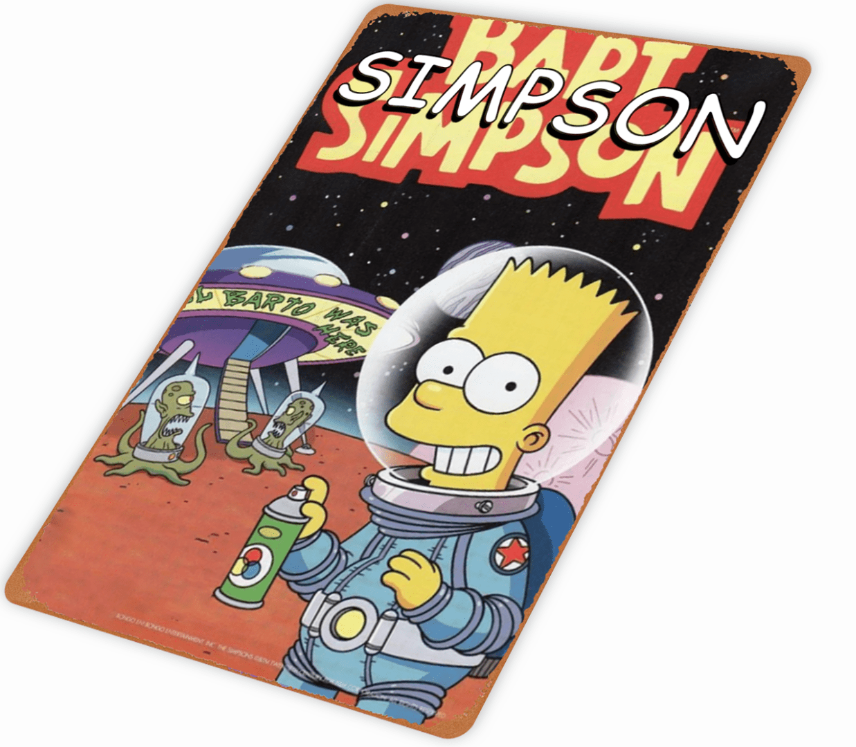 The Simpsons Tin Sign Astronaut Bart Simpson Wall Decor Vintage Metal ...