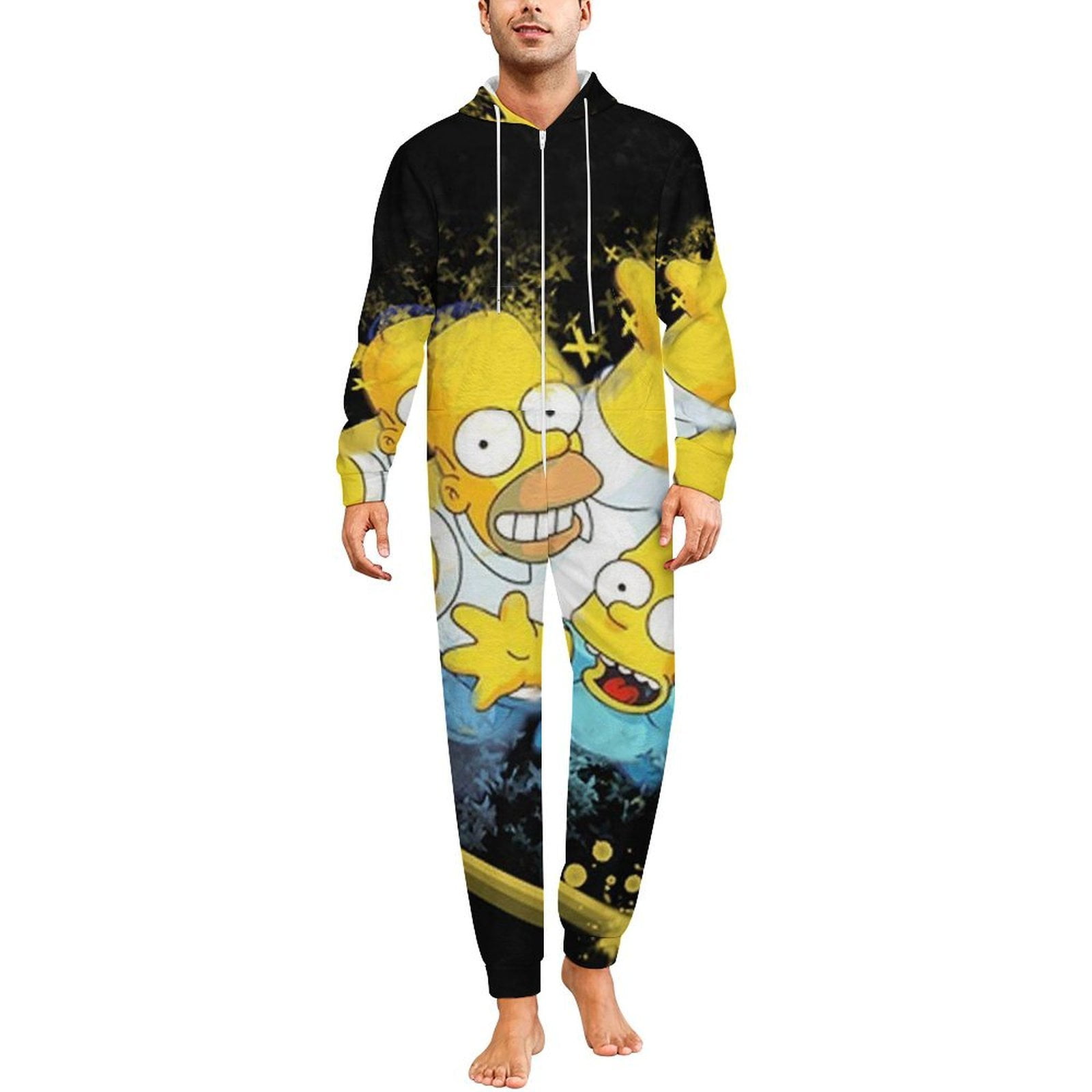 The Simpsons Women Men Pajamas Zipper Onesie Jumpsuit Hooded One Piece ...