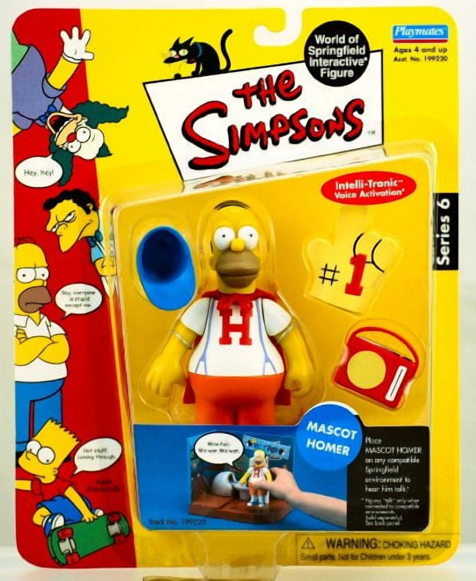 The Simpsons World of Springfield Mascot Homer Figure 2001 Playmates ...