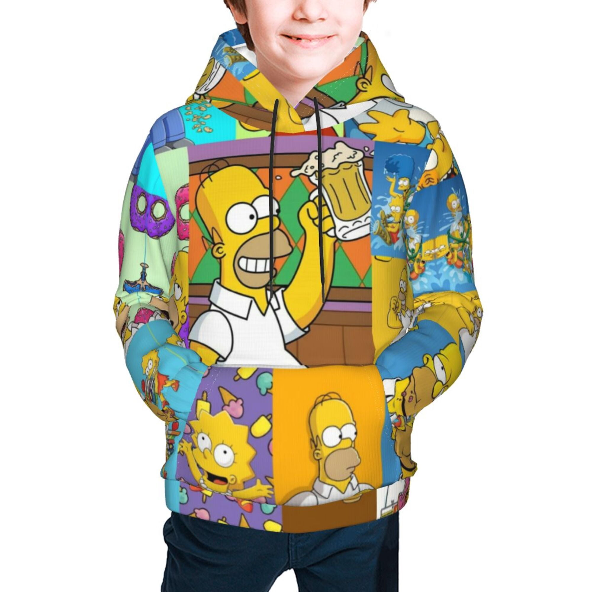 The Simpsons Youth Cartoon Hoodie Fashion Long Sleeve Kids Pullover ...
