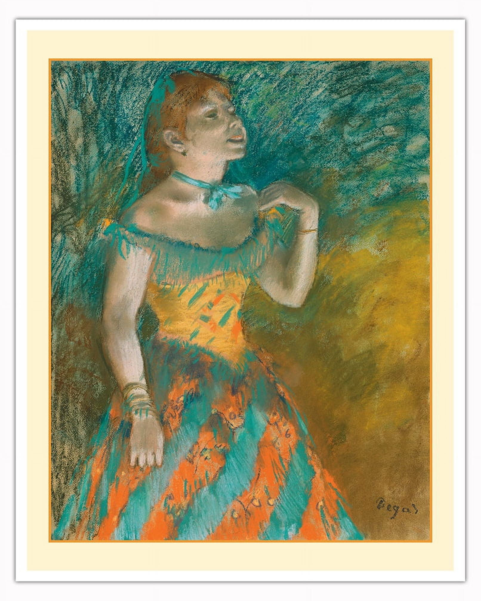The Singer in Green - From an Original Color Pastel by Edgar Degas c ...