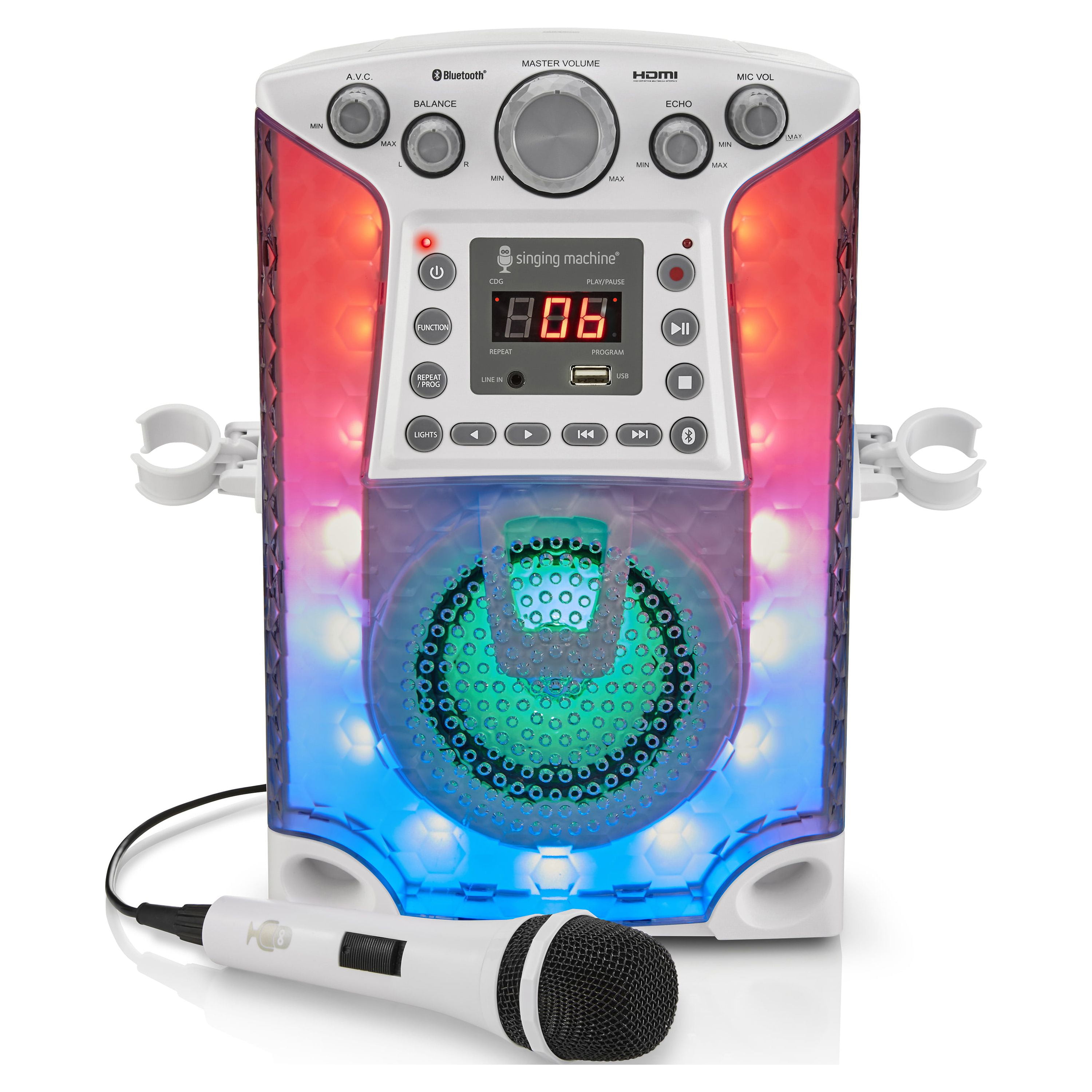 Singing Machine SML633 Bluetooth CD+G Karaoke System for Adults, White ...