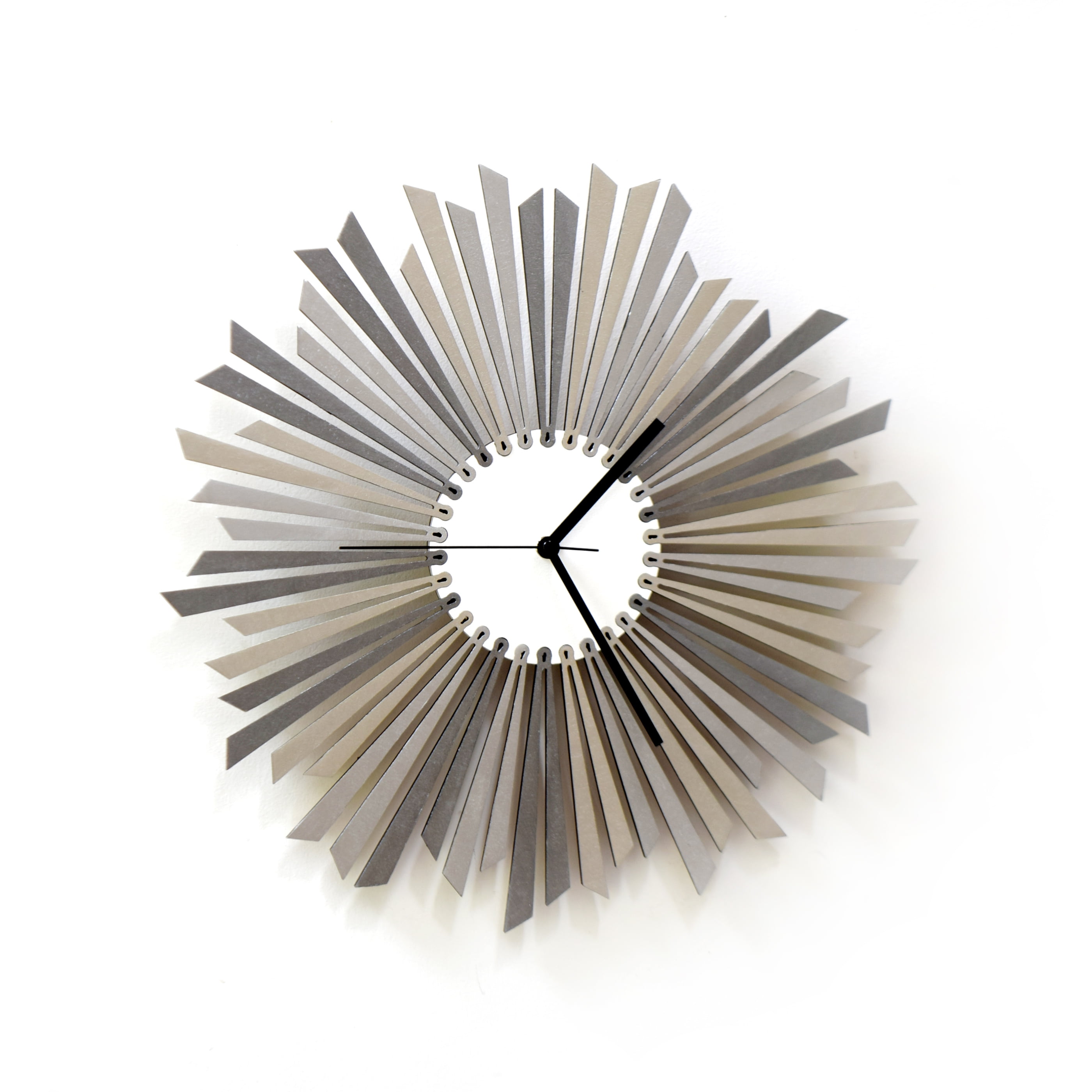 The Sirius - 16 in Silver Analog Wall Clock with Silent Movement, Large ...