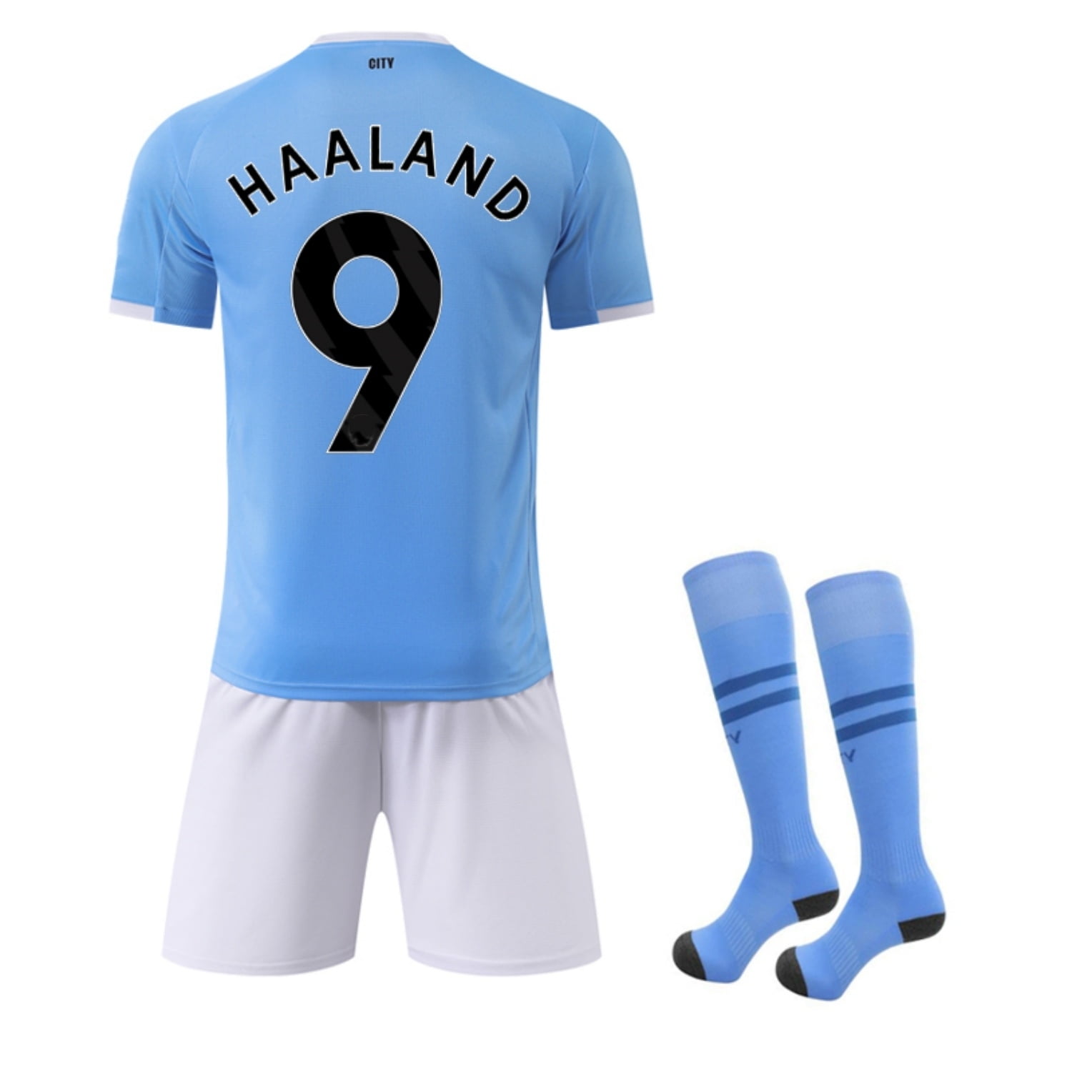 The Sky Blues 25/26 Home Jersey #9 Haaland Soccer Kit - Walmart.com