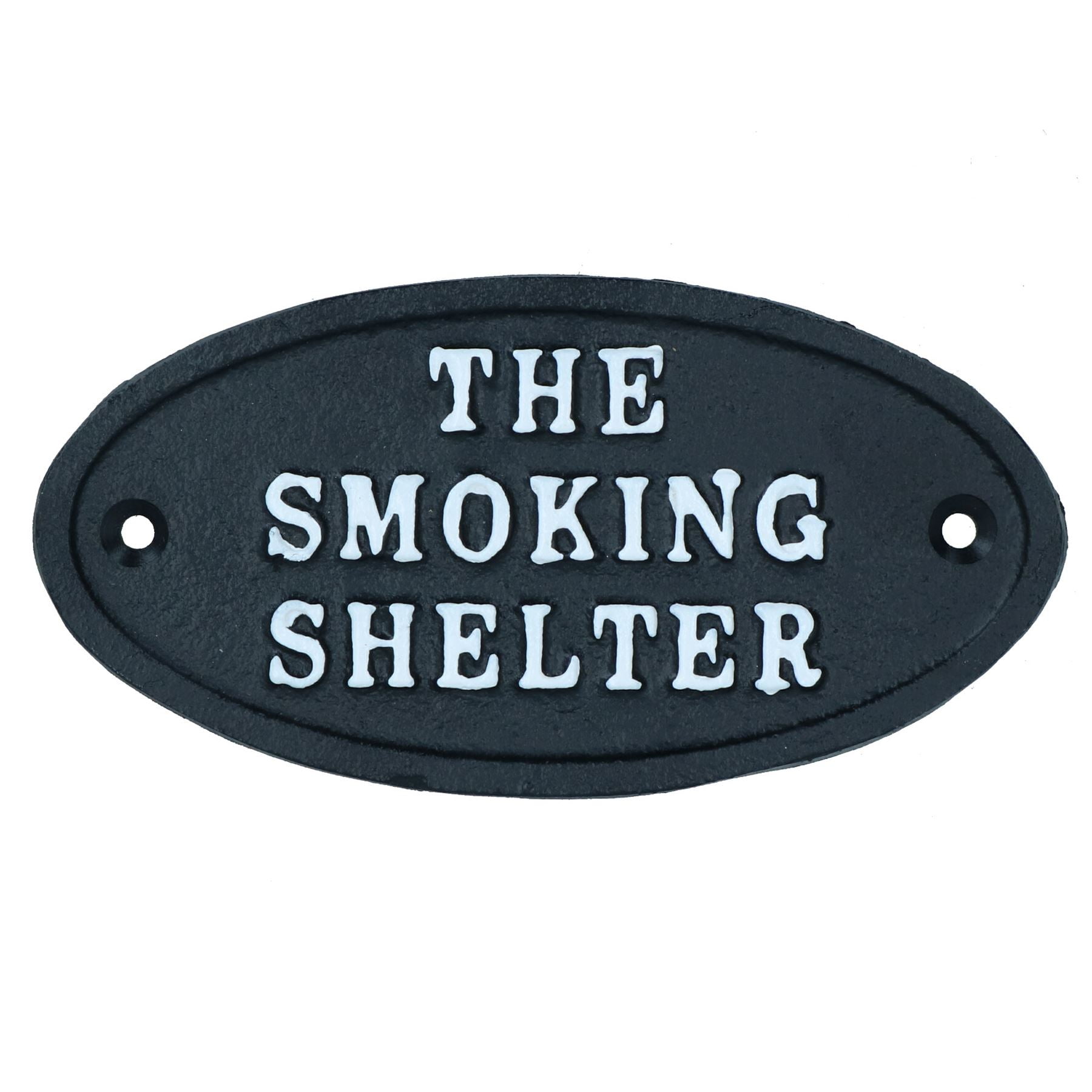 The Smoking Shelter Cast Iron Sign Plaque Door Wall House Gate Post Pub ...