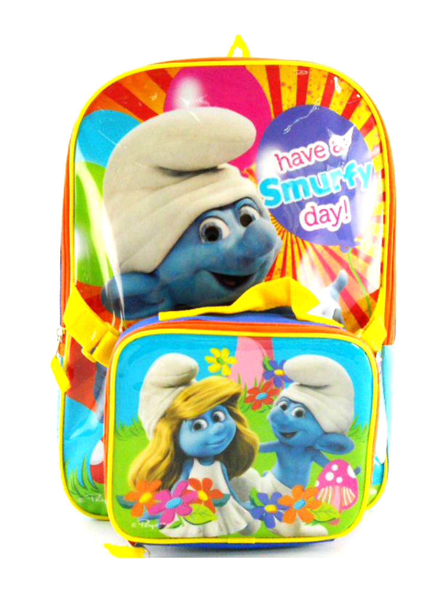 Walmart Kids Smurfs 16 Inch School Backpack with Detachable Lunch Bag ...