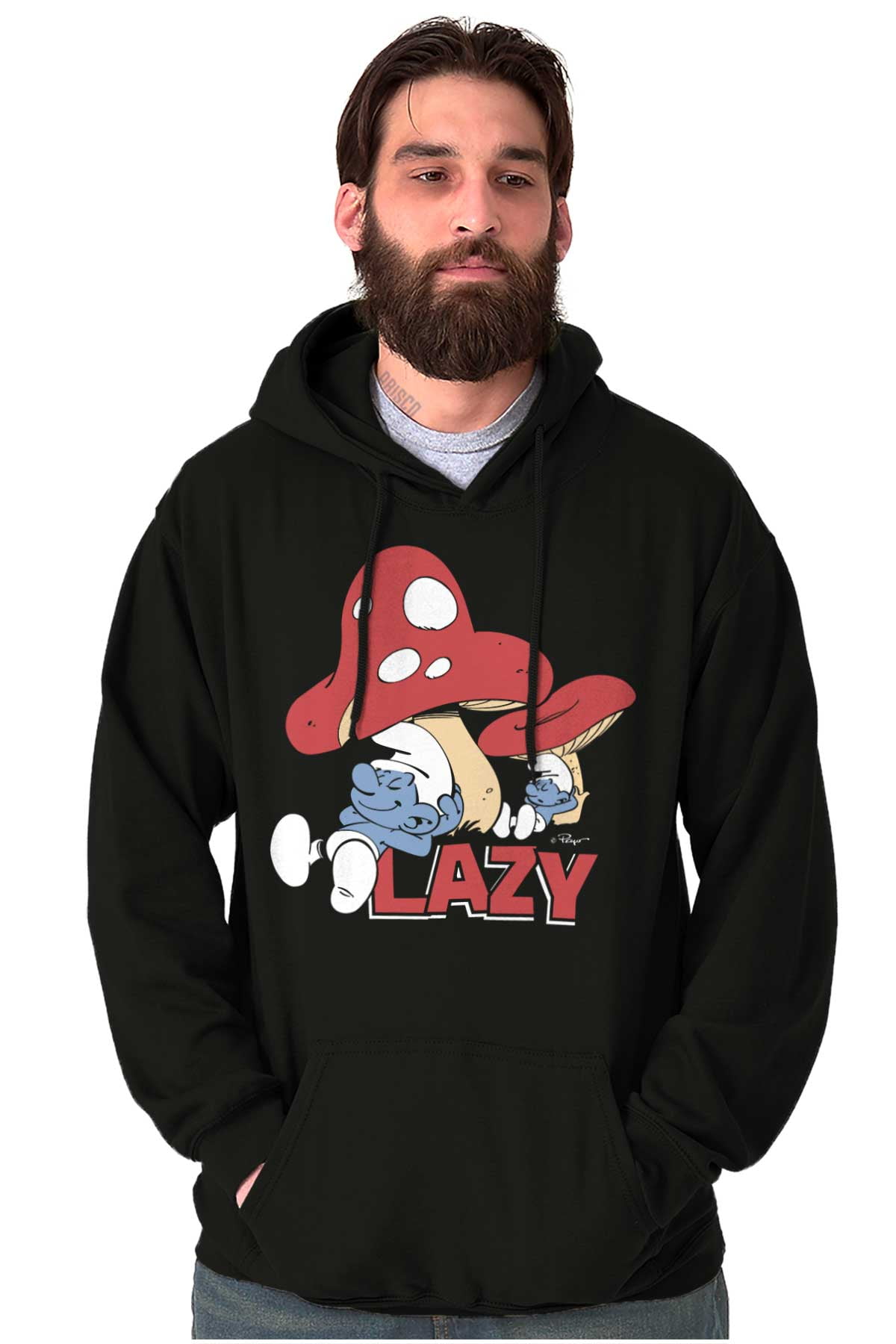 The Smurfs Cartoon Lazy Mushroom Nap Hoodie Sweatshirt Women Men Brisco ...