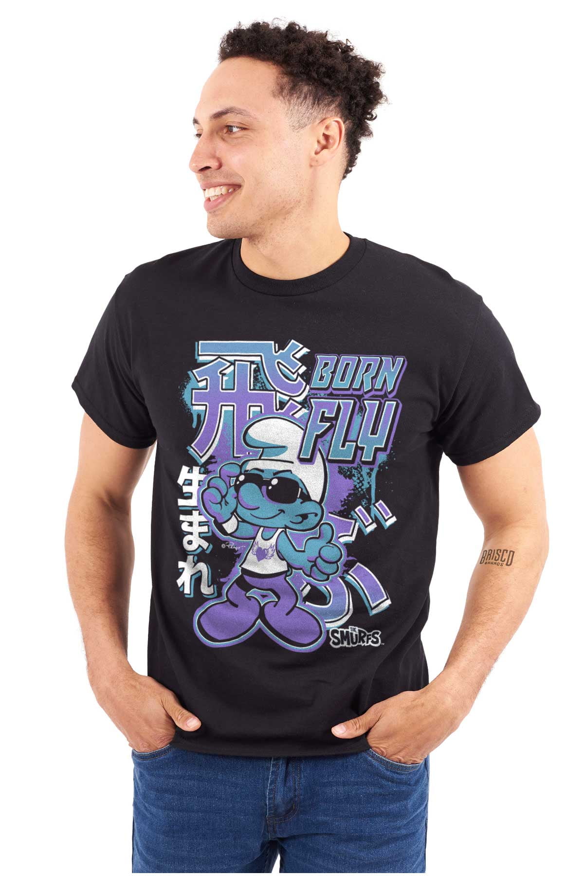 The Smurfs Cool Kanji Born Fly Unisex Plus Size Graphic Tee Brisco ...