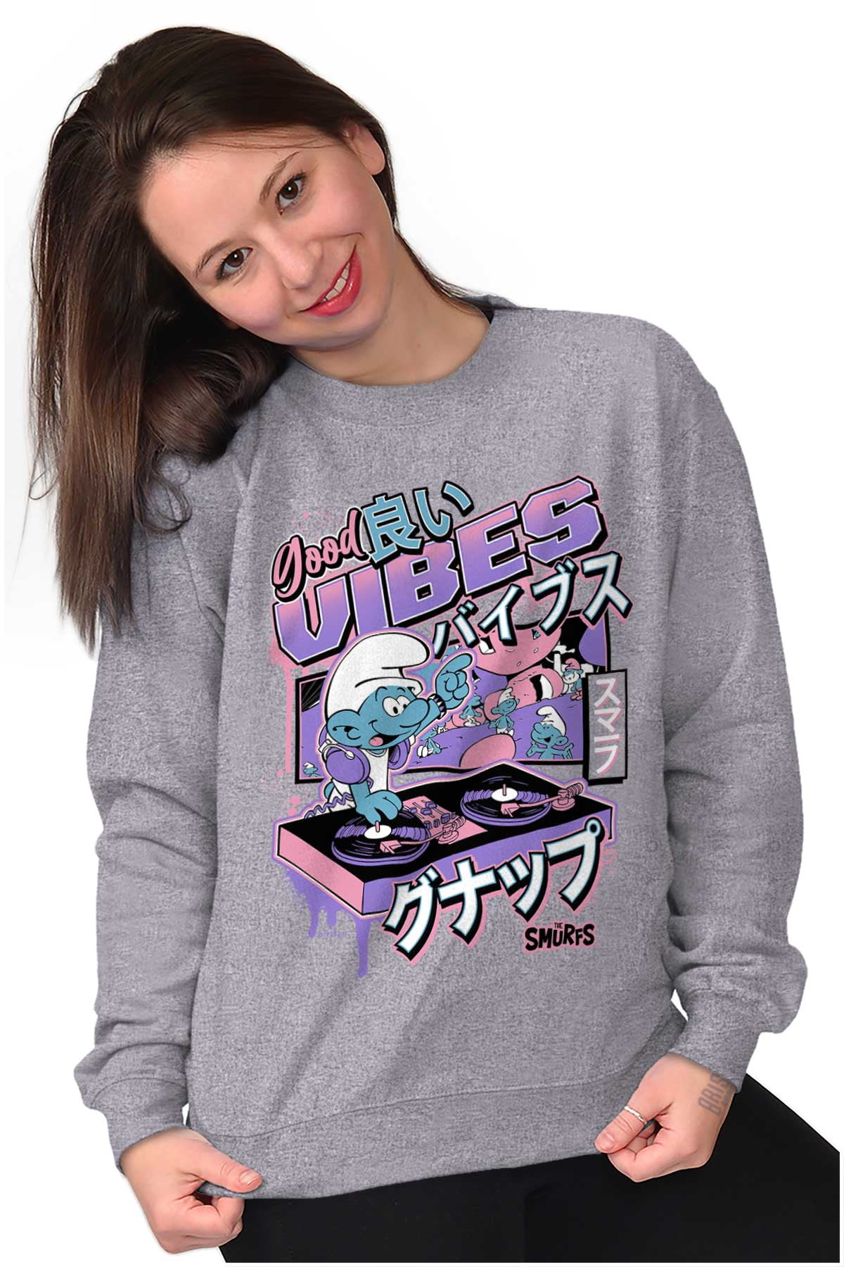 The Smurfs Cool Kanji DJ Comic Panels Sweatshirt for Men or Women ...