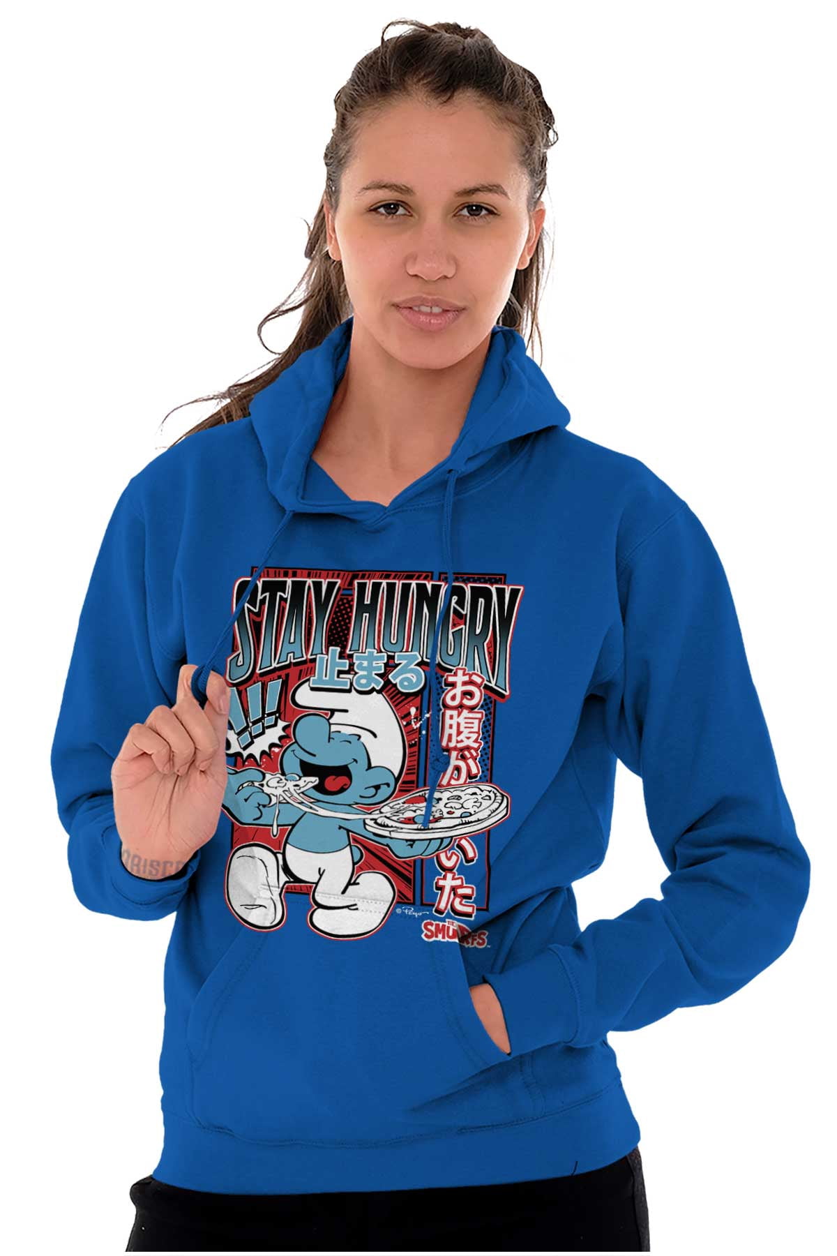 The Smurfs Cool Kanji Stay Hungry Hoodie Sweatshirt Women Men Brisco ...