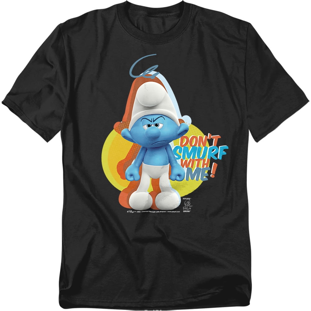 The Smurfs Grouchy Don'T Smurf with Me Unisex Adult T Shirt (2X-Large ...
