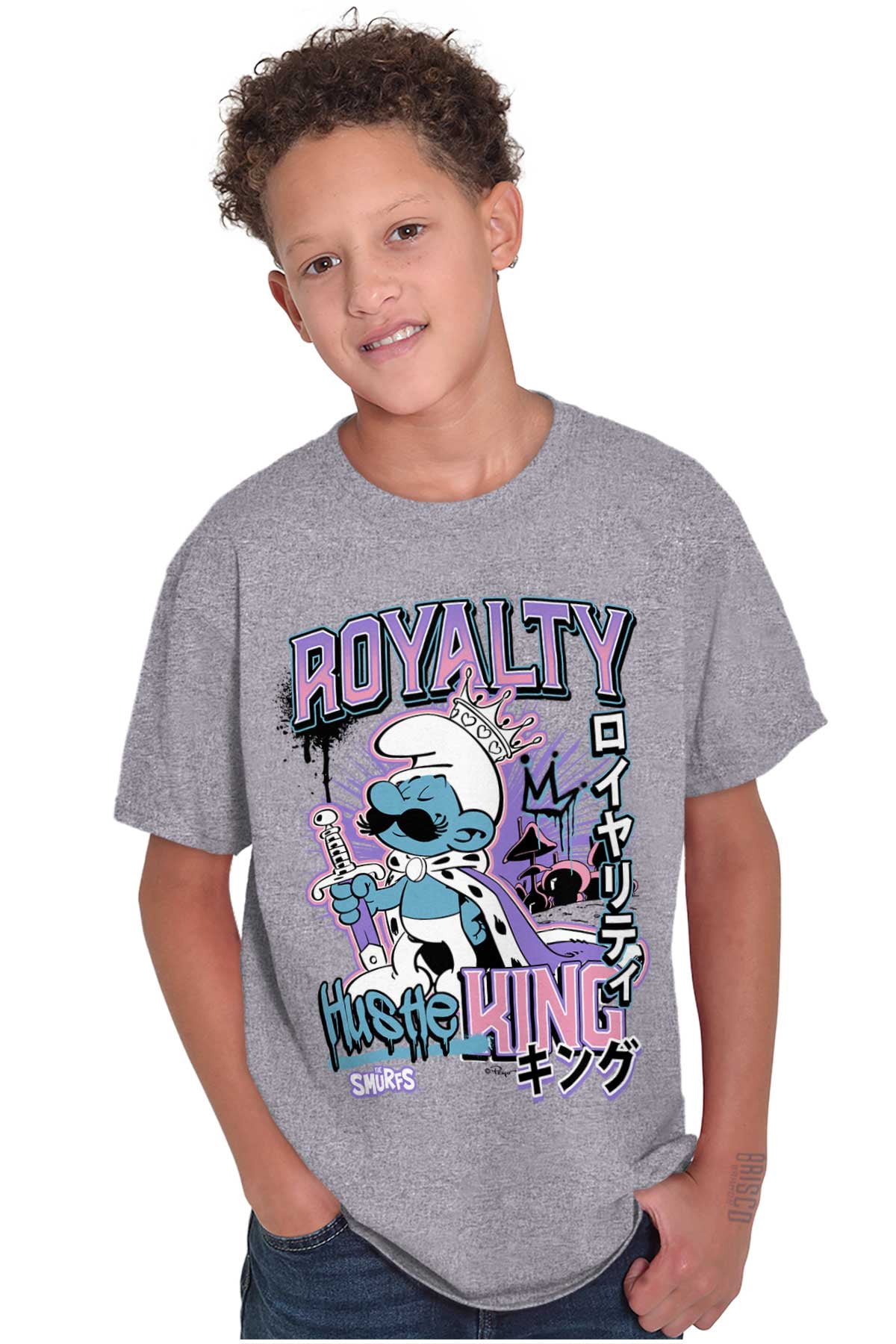 The Smurfs Kanji Hustle King Royalty Boys Kids T Shirt Tees Tops Teen ...