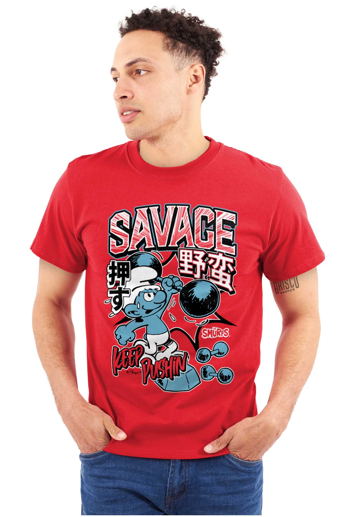 The Smurfs Kanji Keep Pushin Savage Men Big & Tall Graphic Tee Brisco Brands 3X - Walmart.com