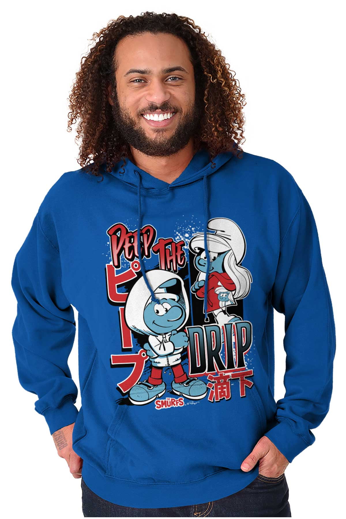 The Smurfs Kanji Peep The Drip Unisex Plus Size Hoodie Brisco Brands 4X ...
