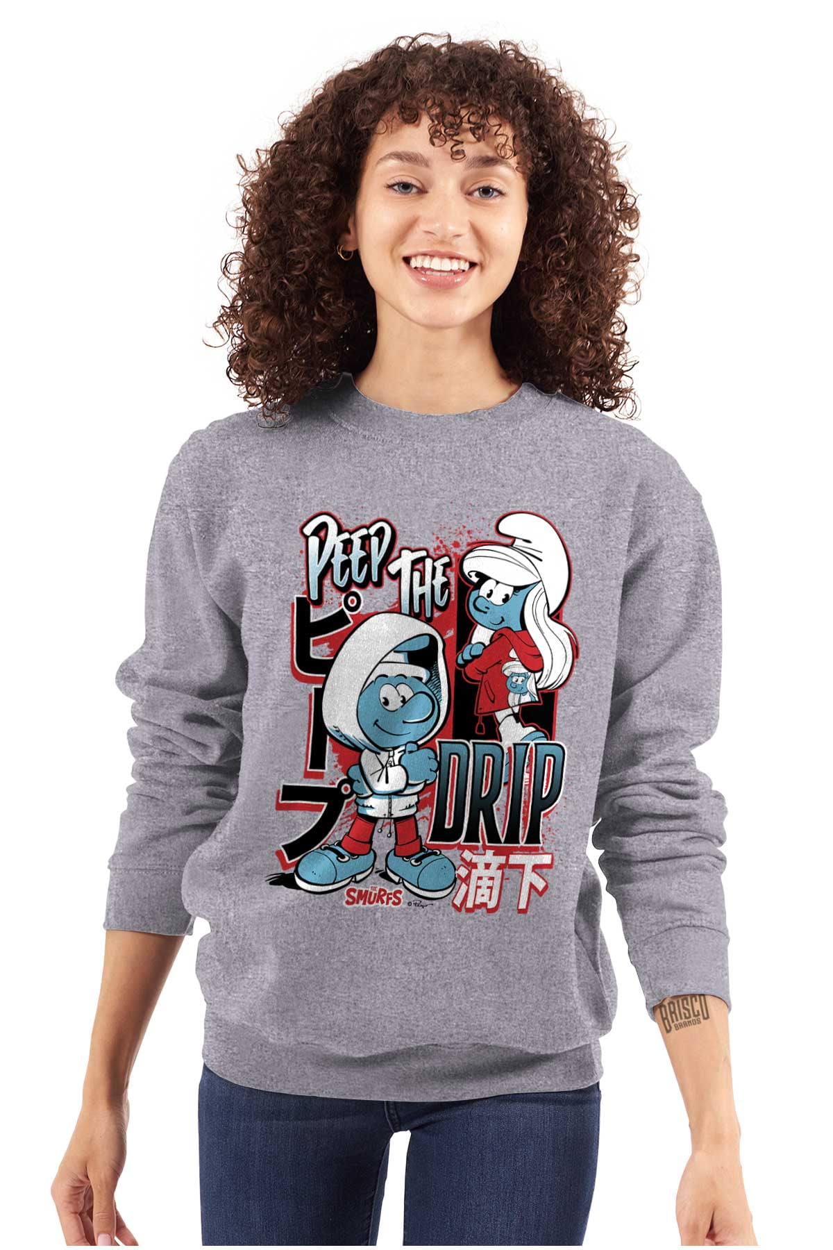 The Smurfs Kanji Peep The Drip Sweatshirt for Men or Women Brisco ...
