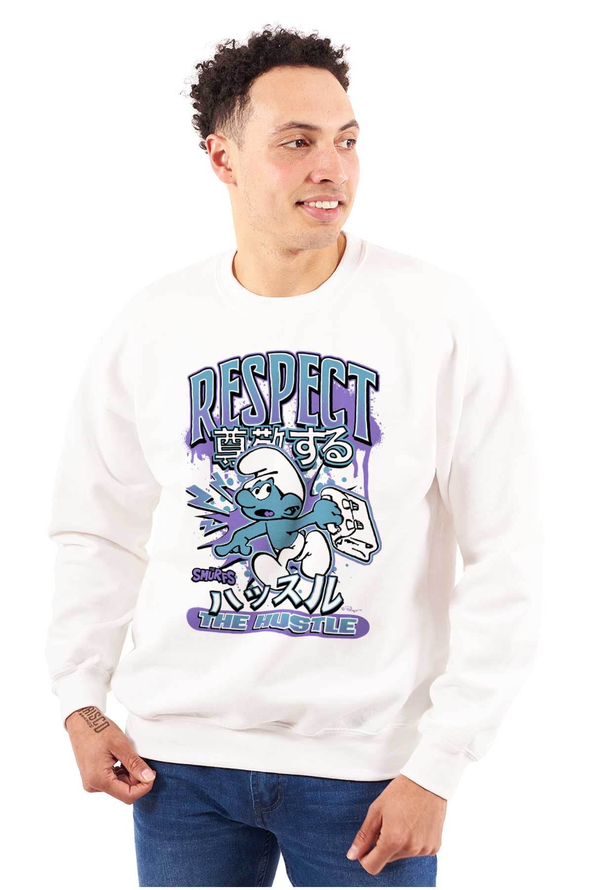 The Smurfs Kanji Respect the Hustle Unisex Plus Size Sweatshirt Brisco ...