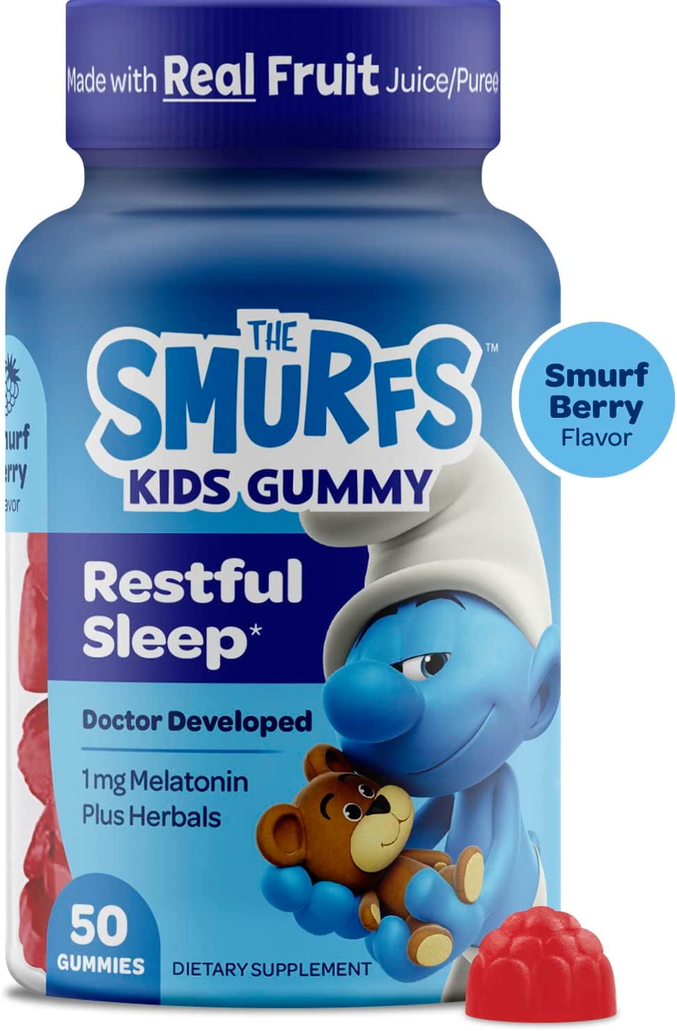 The Smurfs Melatonin Gummies for Kids | Chamomile & Lemon Balm for a ...