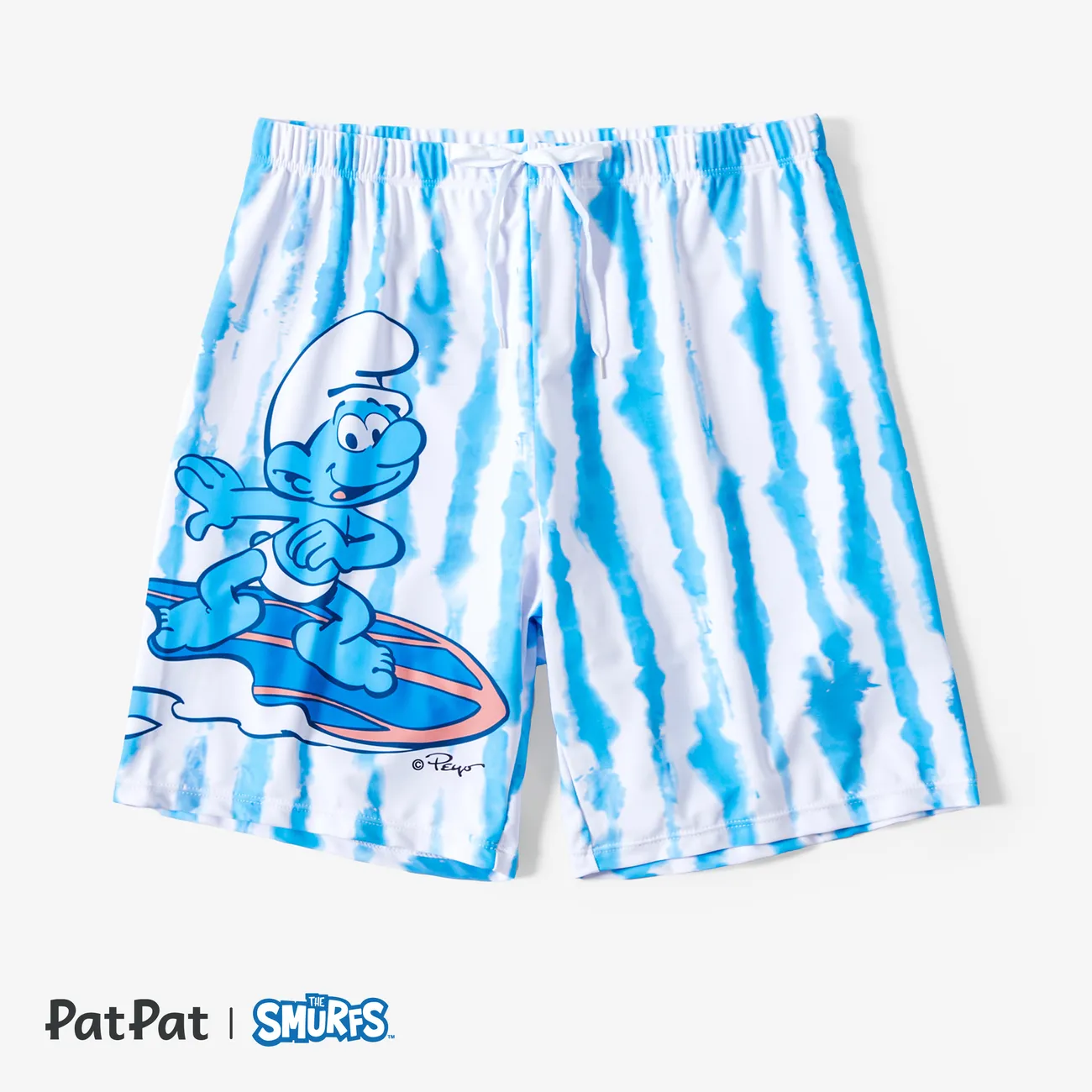 The Smurfs Men Swim Trunks Graphic Swimwear Shorts Family Matching ...