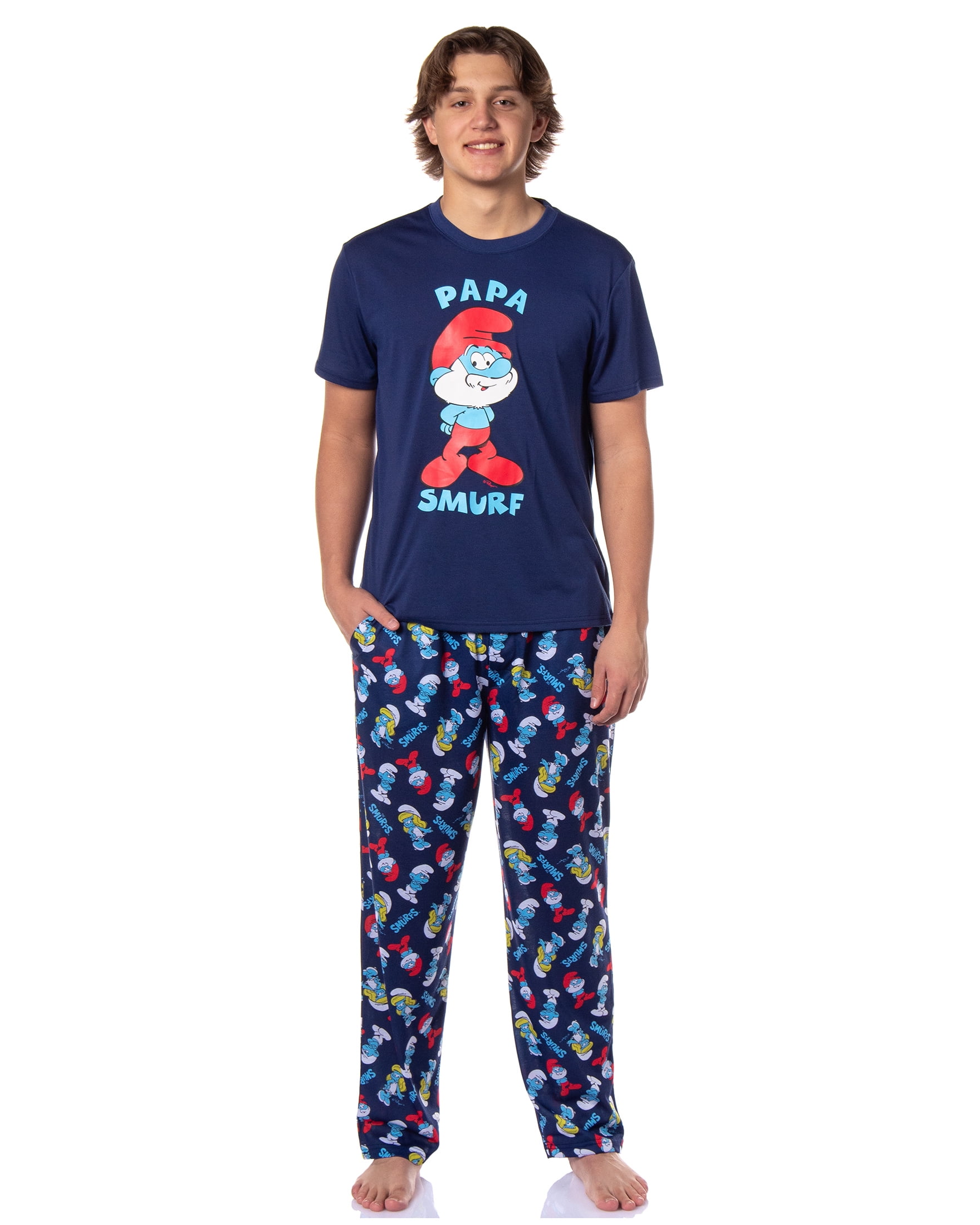 The Smurfs Men's Papa Smurf Short Sleeve Shirt And All Over Character ...