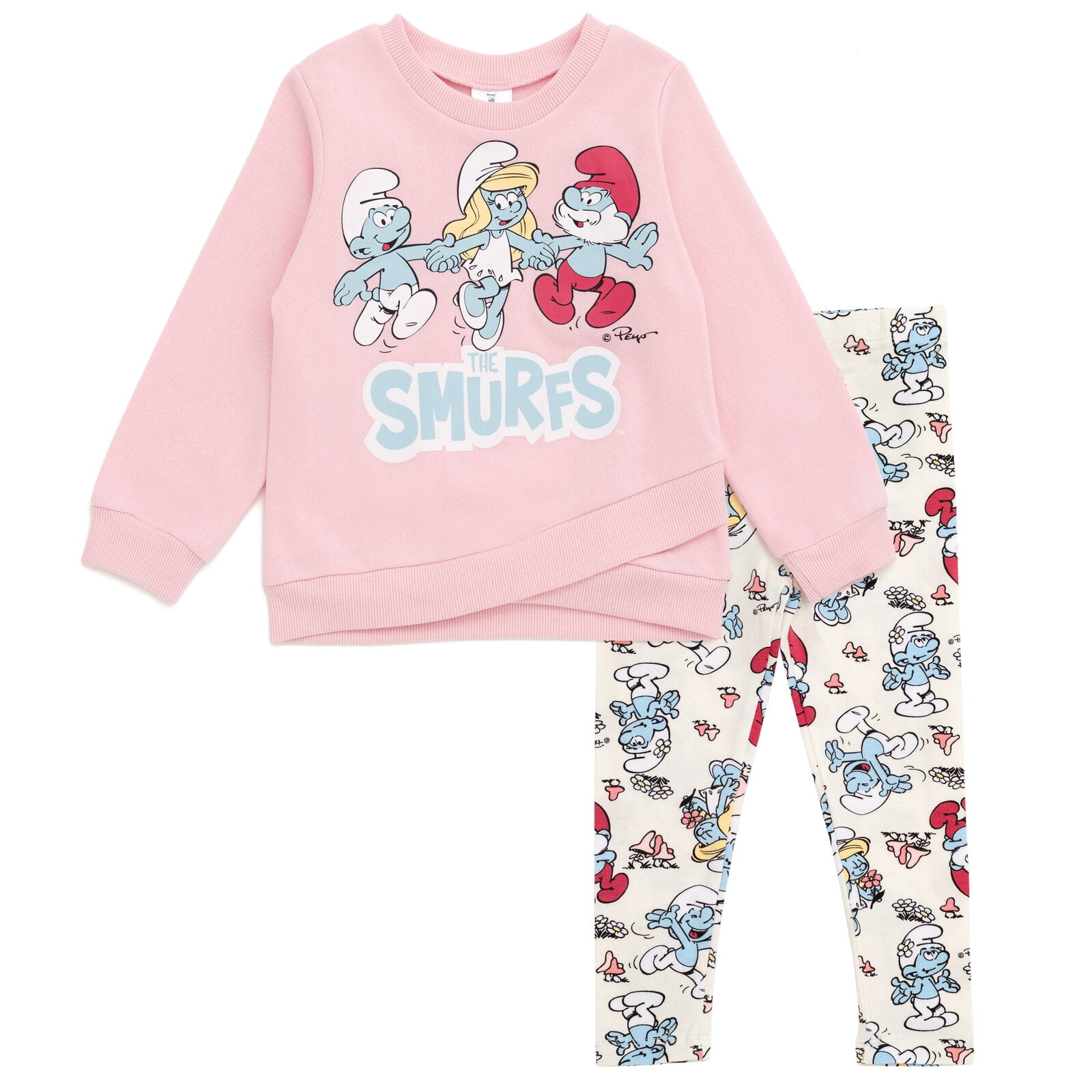 The Smurfs Papa Smurf Smurfette Crossover Fleece Sweatshirt and Pants ...
