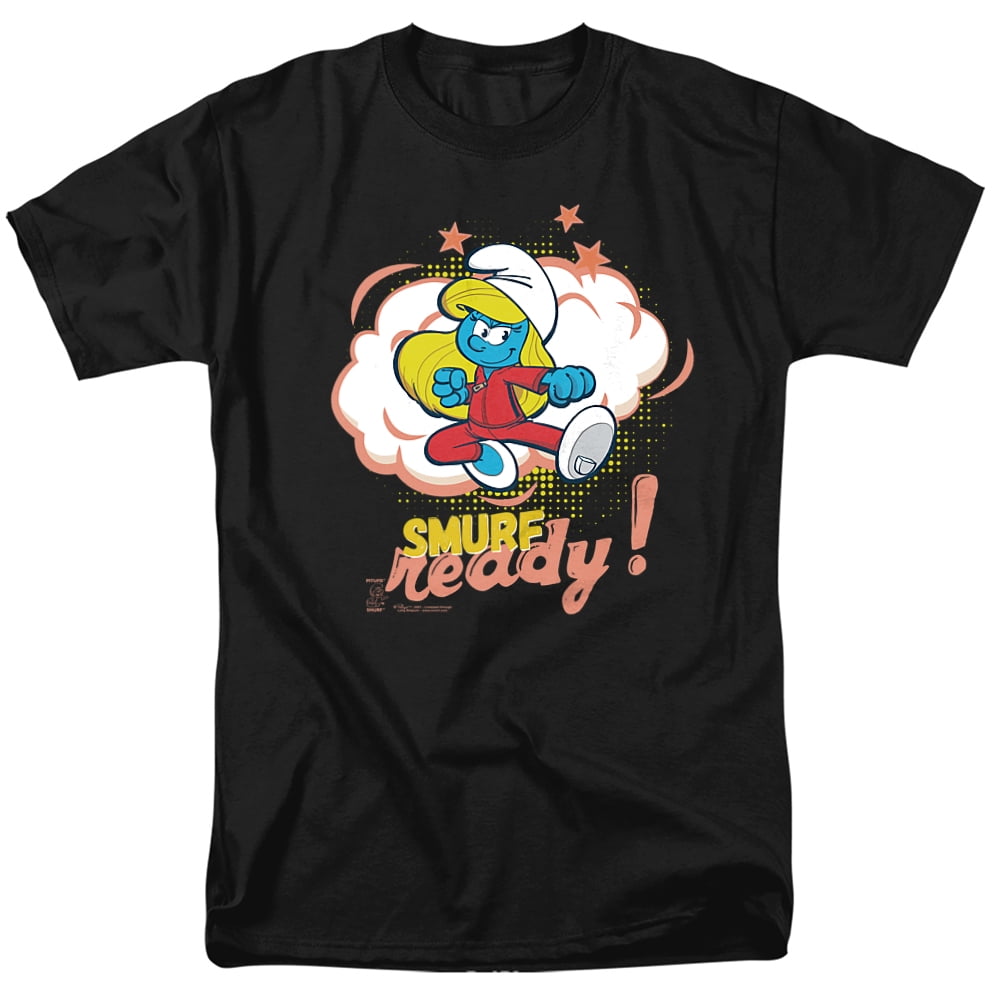 The Smurfs Smurfette Smurf Ready Unisex Adult T Shirt (Large) Black ...