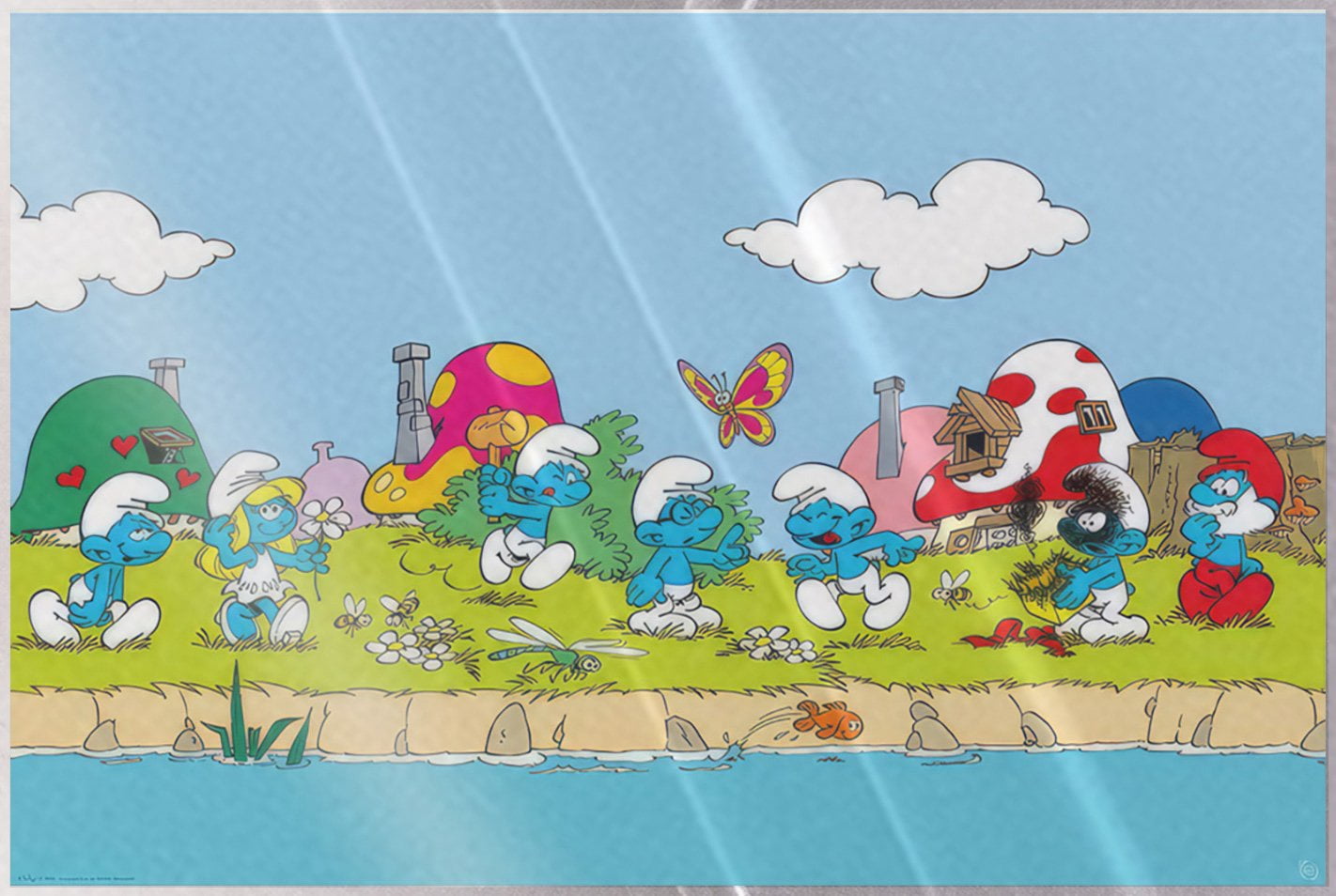 The Smurfs - TV Show Poster (Group - Smurfette, Papa Smurf, Brainy ...