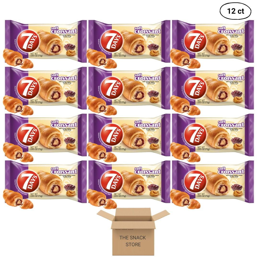 The Snack Store Bundle 7Days Soft Croissant Peanut Butter Creme & Jelly ...
