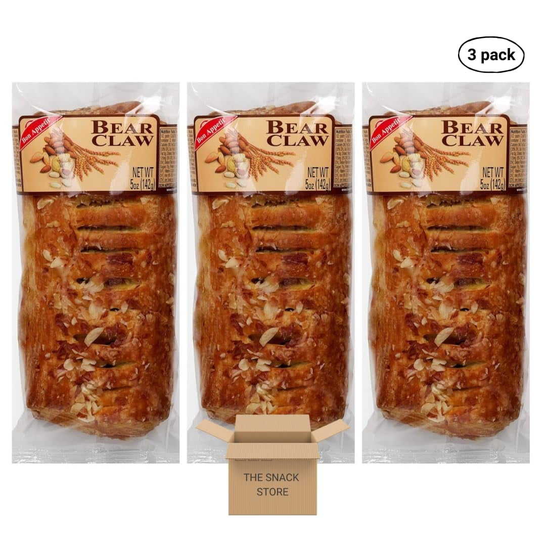The Snack Store Bundle Bon Appetit Bear Claw, Pack of 3 (5 oz ...