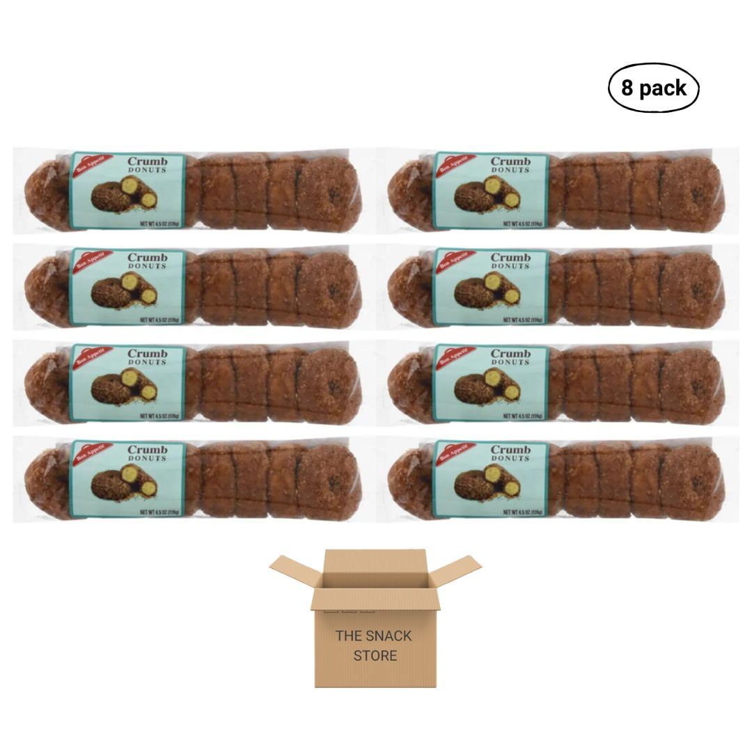 The Snack Store Bundle Bon Appetit Crumb Donuts, Pack of 8 (3.5 oz ...