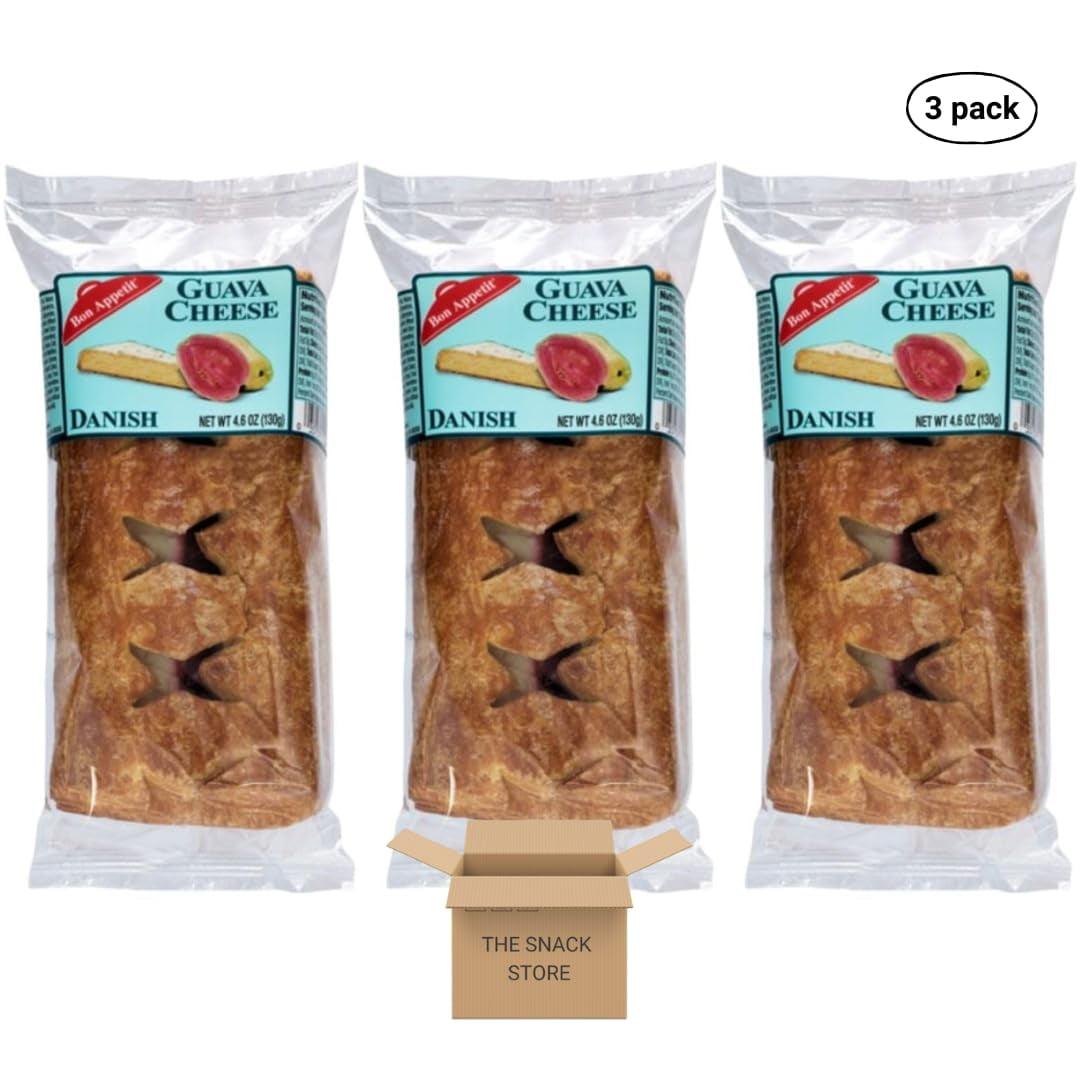 The Snack Store Bundle Bon Appetit Guava Cheese Danish, Pack of 3 (4.6 ...