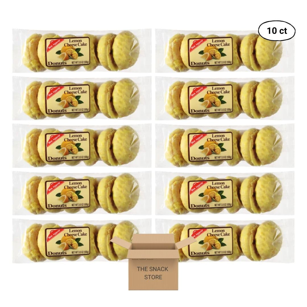 The Snack Store Bundle Bon Appetit Lemon Cheese Cake Donuts, Pack of 10 ...