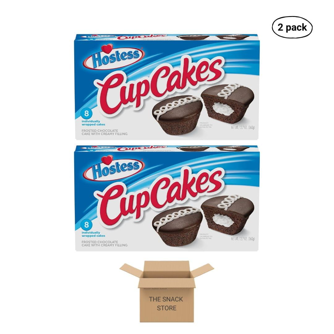 The Snack Store Bundle Hostess Chocolate Cupcakes, 12.7 oz, 2 Boxes of ...