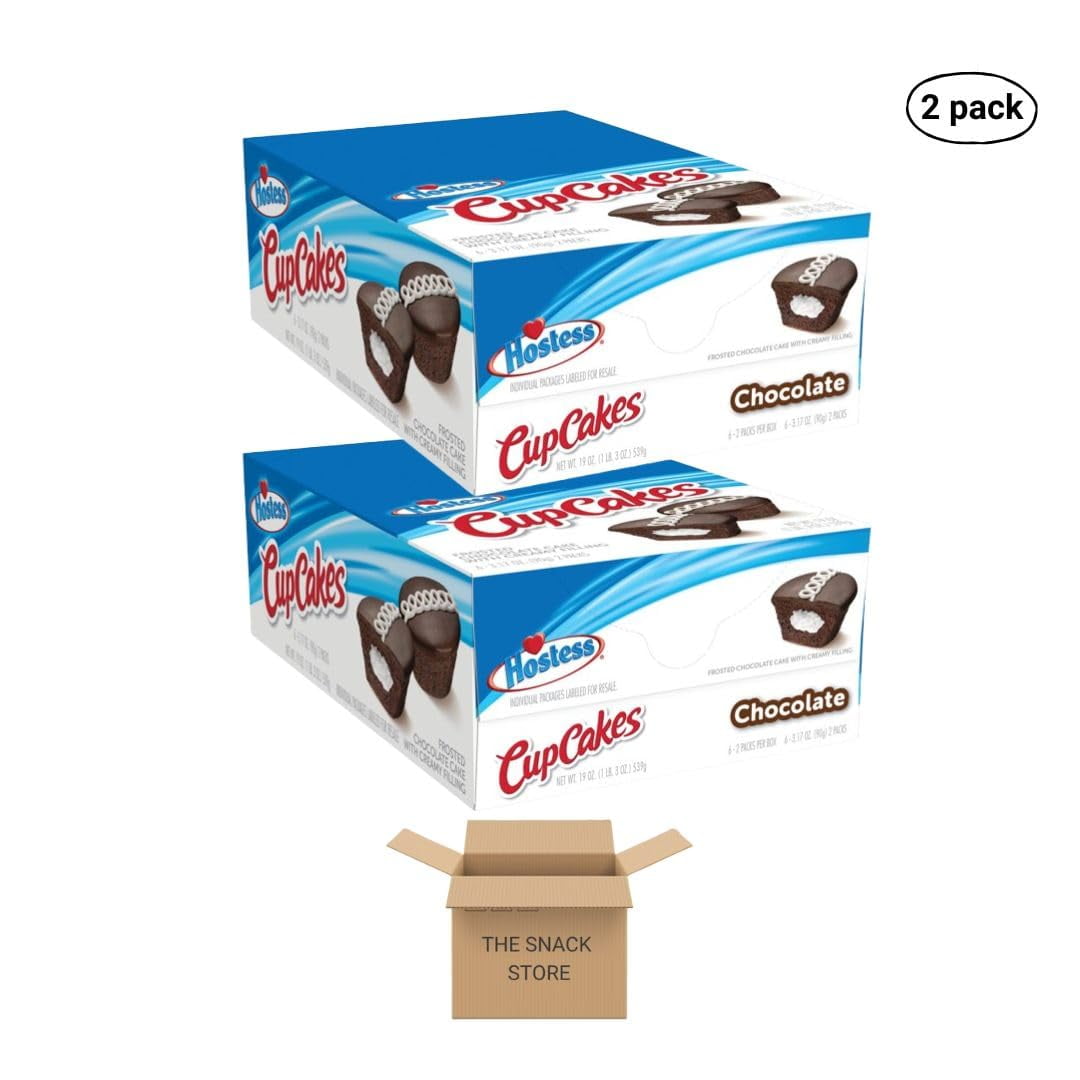 The Snack Store Bundle Hostess Chocolate Cupcakes, 3.17 Ounce, 12 Count ...
