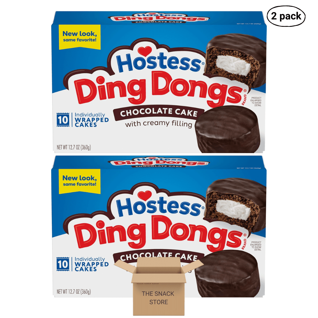The Snack Store Bundle Hostess Ding Dongs Chocolate Cake With Creamy ...